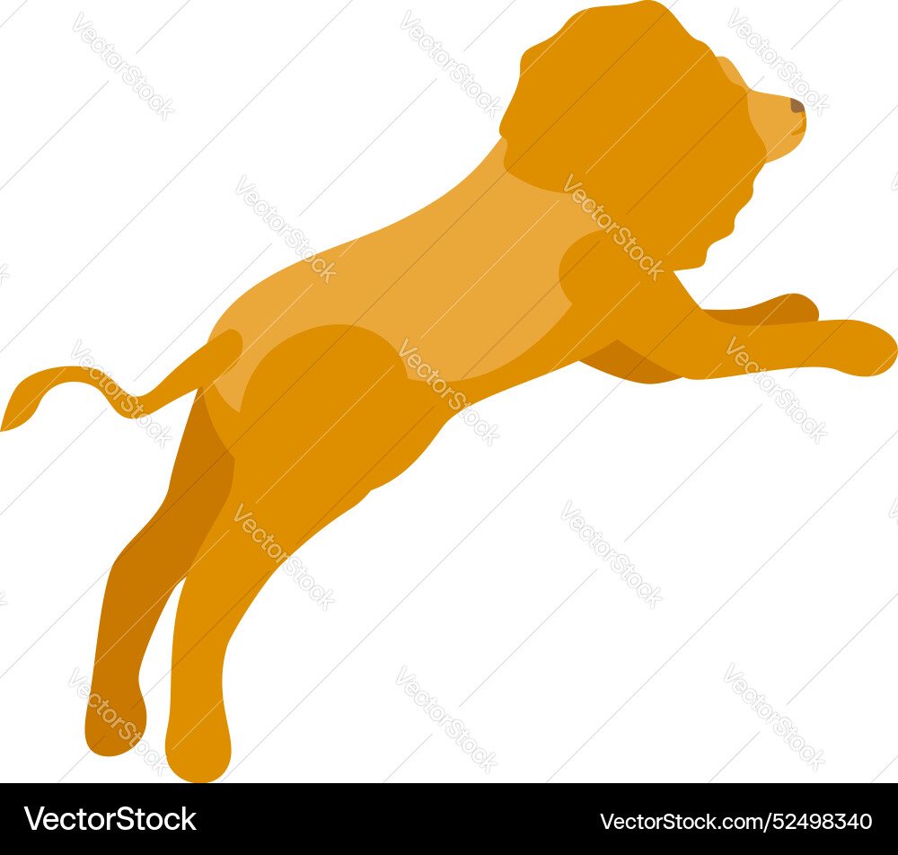 Powerful lion jumping and showing its strength Vector Image