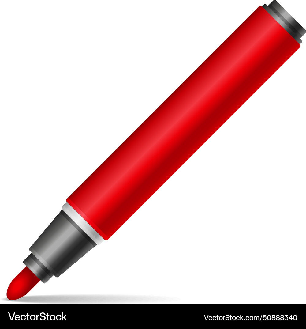 Red marker on white background Royalty Free Vector Image