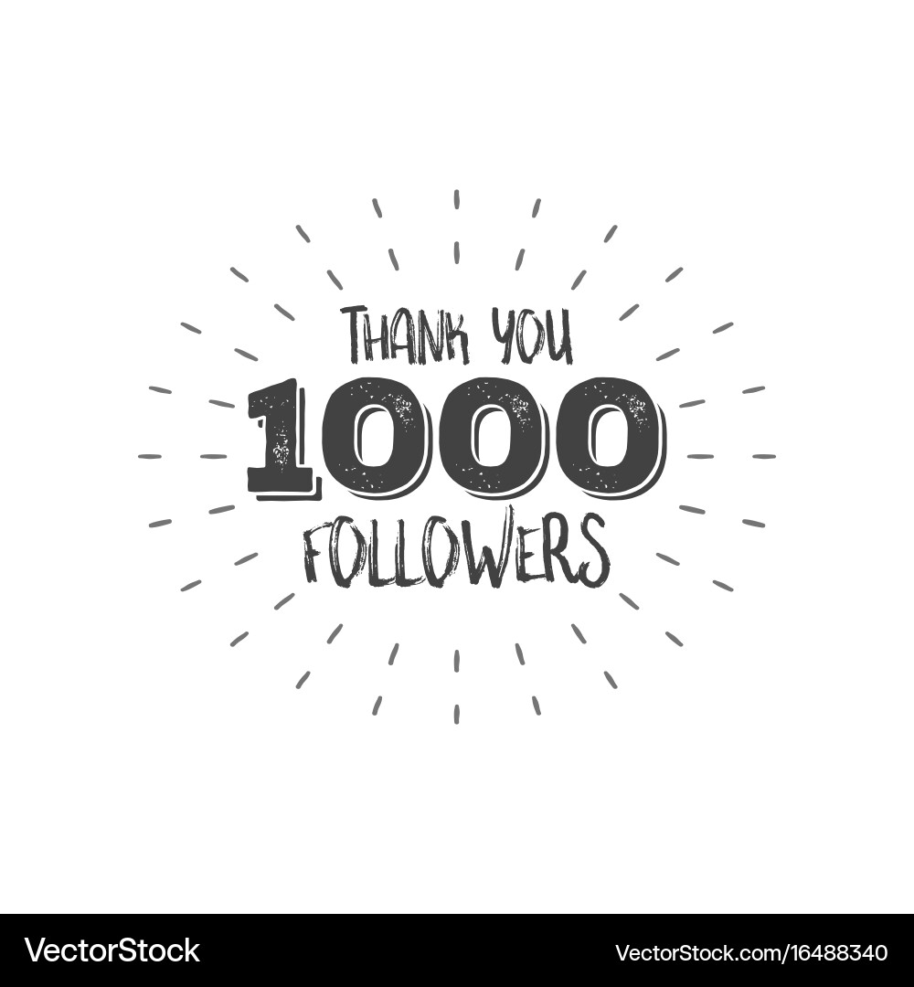 Thank you letters for follower Royalty Free Vector Image