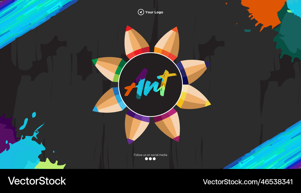 Art and craft landscape banner design Royalty Free Vector