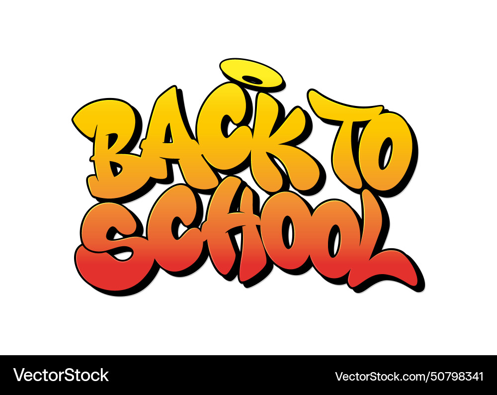 Back to school font in graffiti style Royalty Free Vector