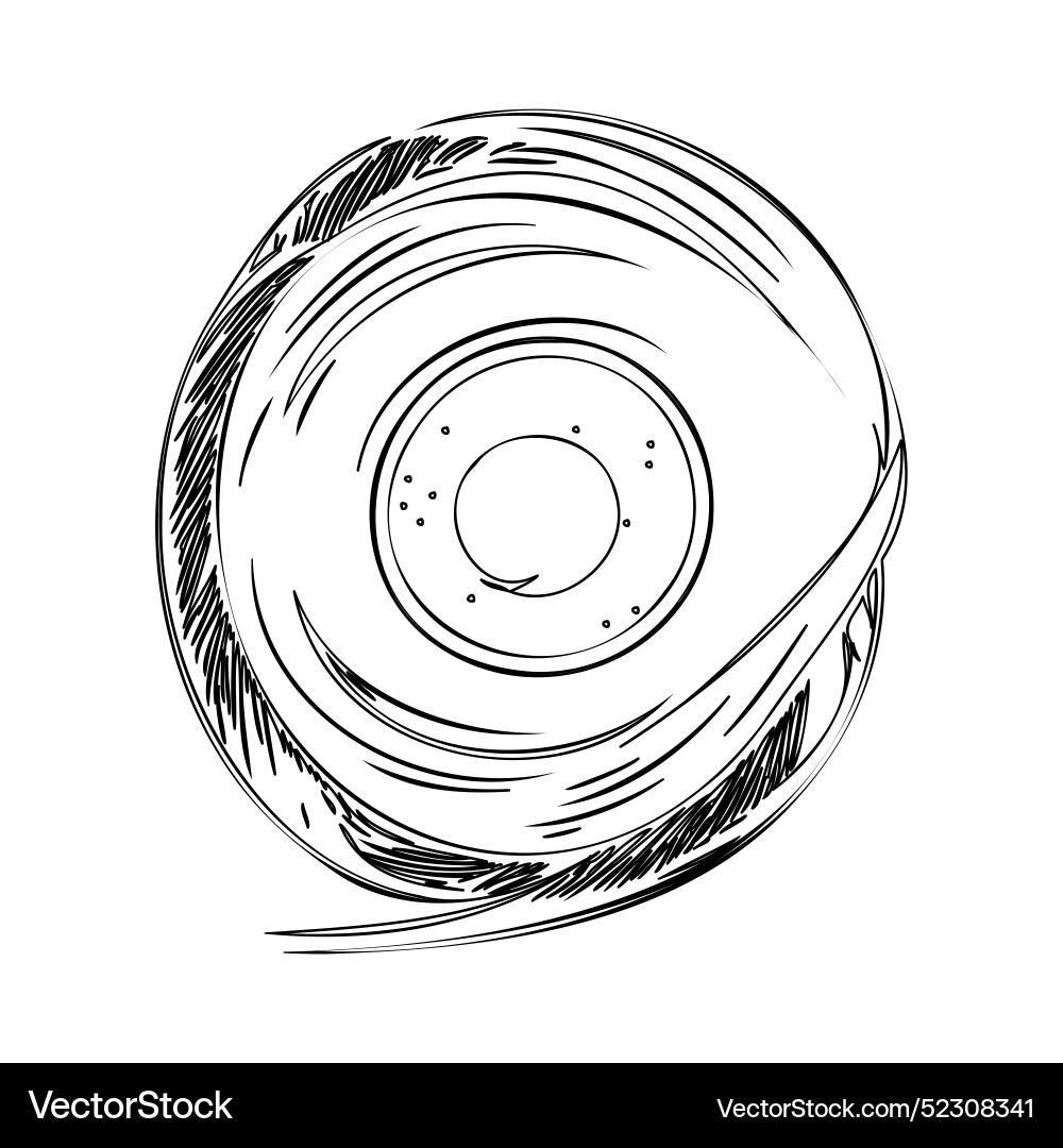 Black hole outline sketch Royalty Free Vector Image