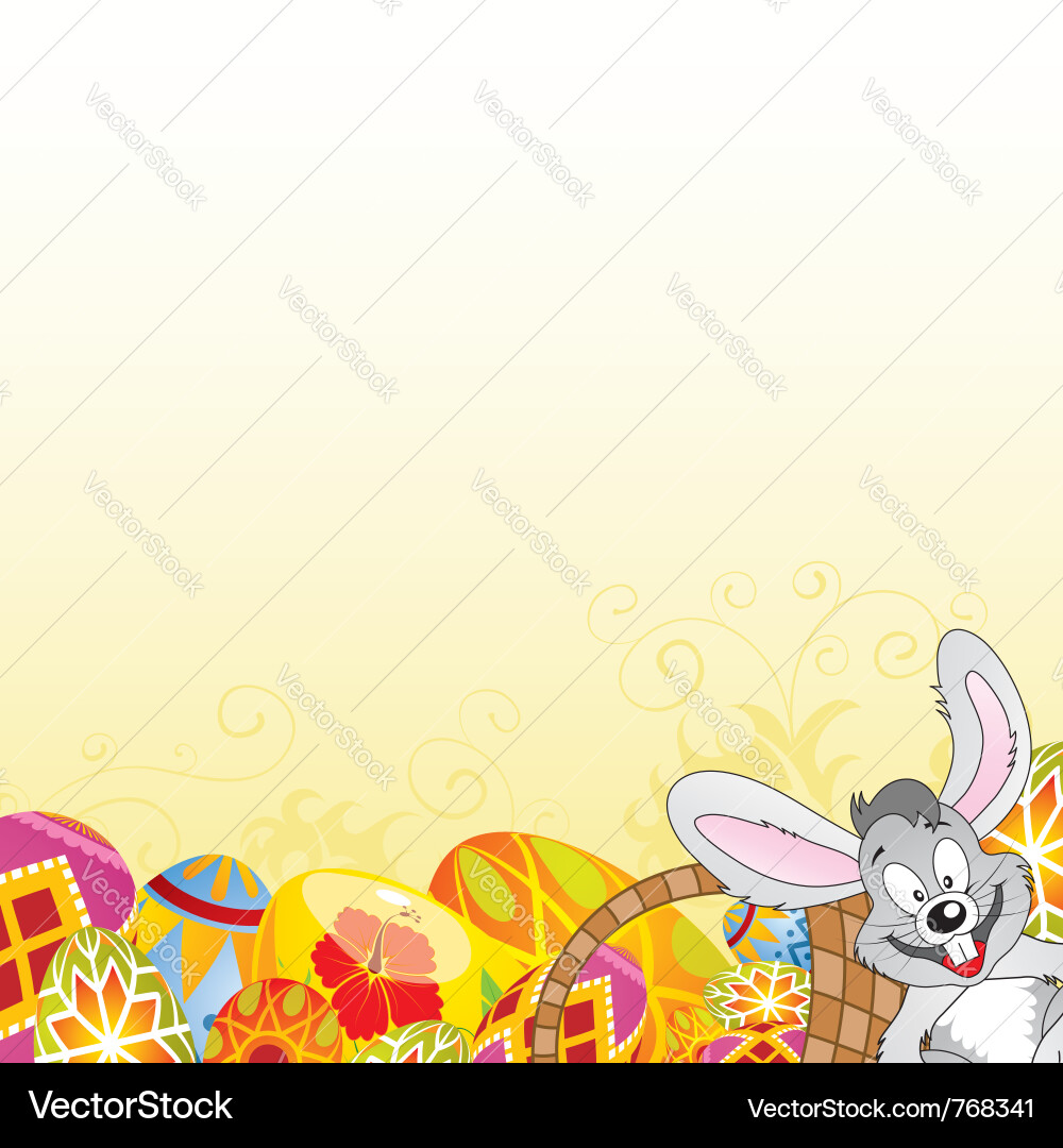 Easter Frame with Rabbit and Eggs Royalty Free Vector Image
