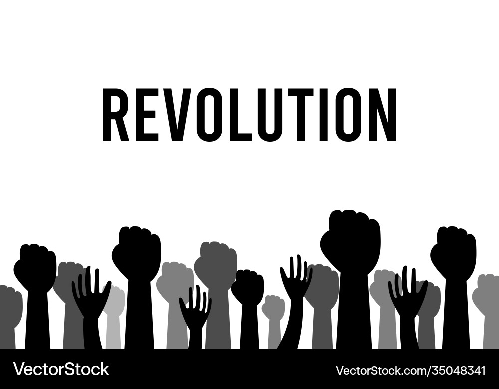Fists hands up concept unity revolution fight Vector Image