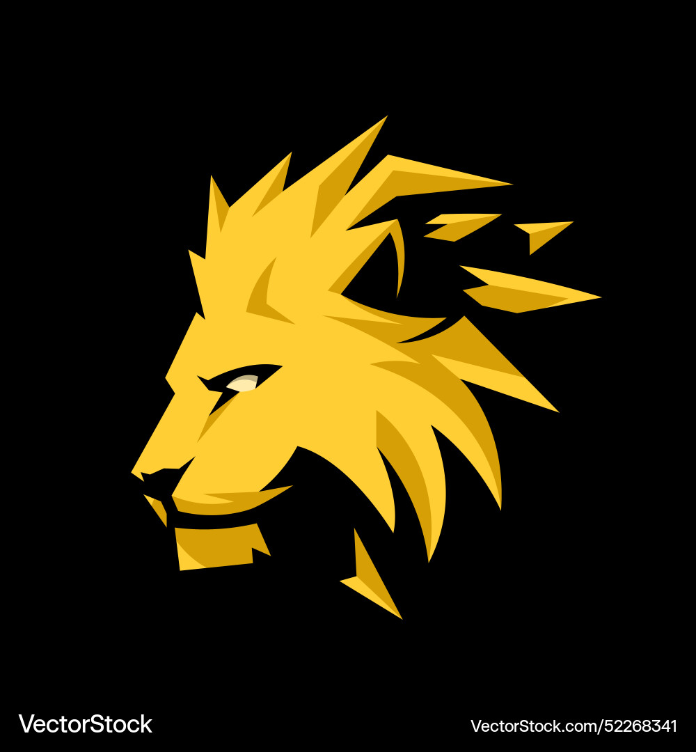 Golden Lion Mascot Logo Royalty Free Vector Image
