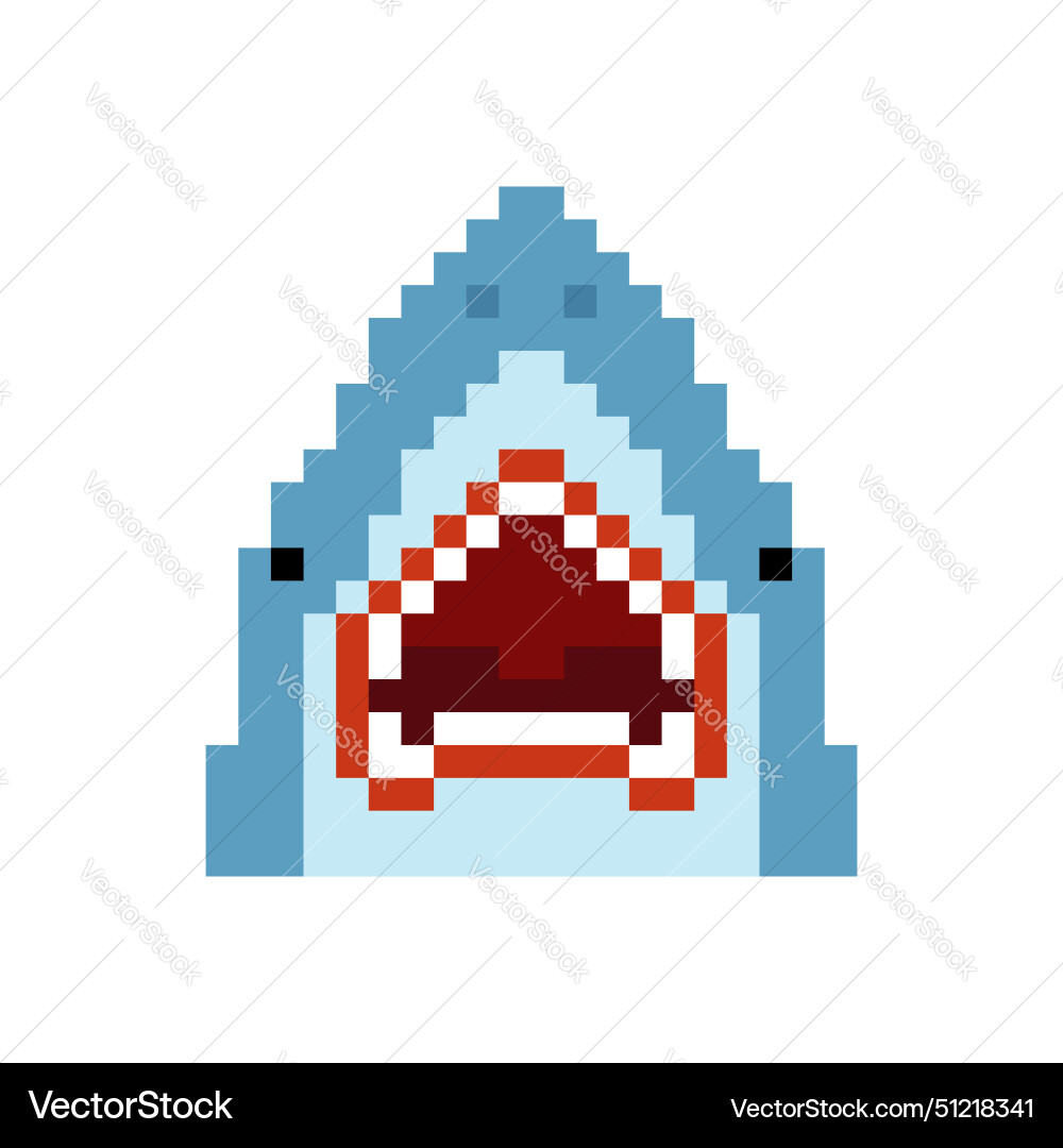 Hai-Pixel Art 8 Bit unter Wasser Predator Vektorbild