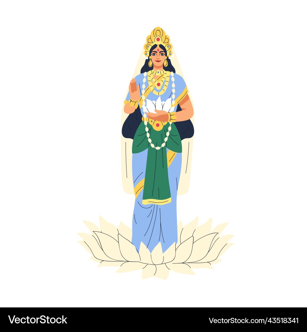Indian goddess parvati hindu female deity Vector Image