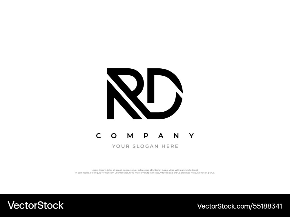 Initial rd monogram logo design Royalty Free Vector Image