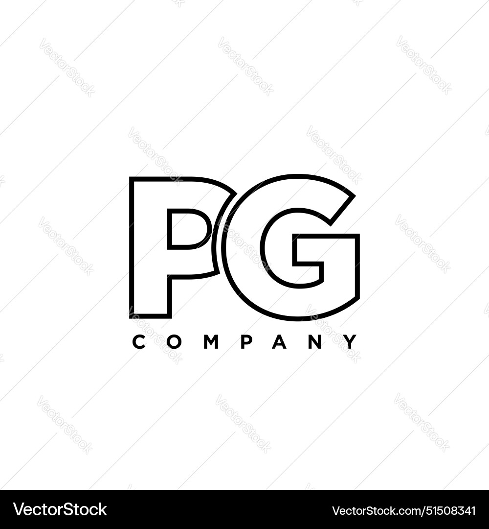 Letter p and g pg logo design template minimal Vector Image
