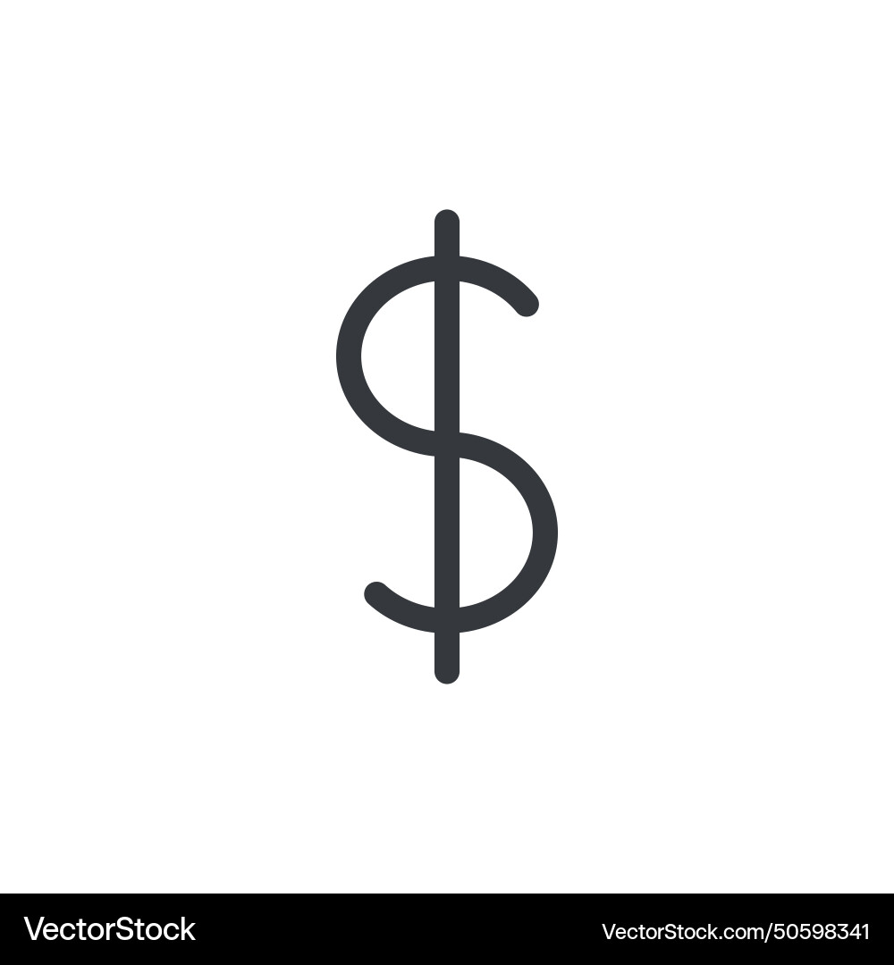 Money icon dollar sign coin flat Royalty Free Vector Image