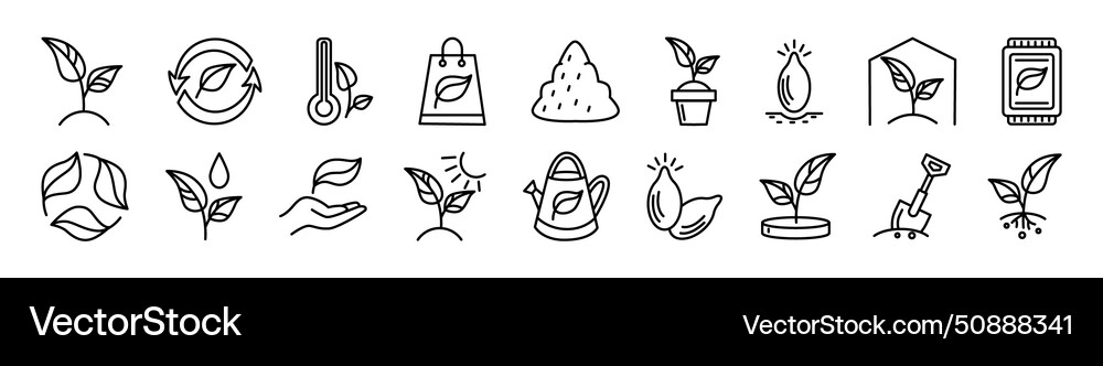 Plants icon tree growing seeds cultivating Vector Image