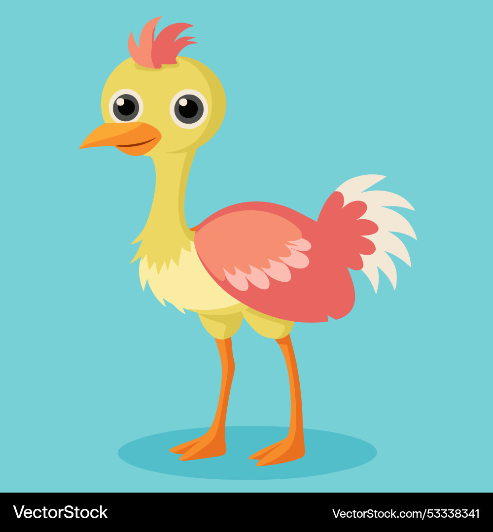 Print elegant ostrich art set Royalty Free Vector Image