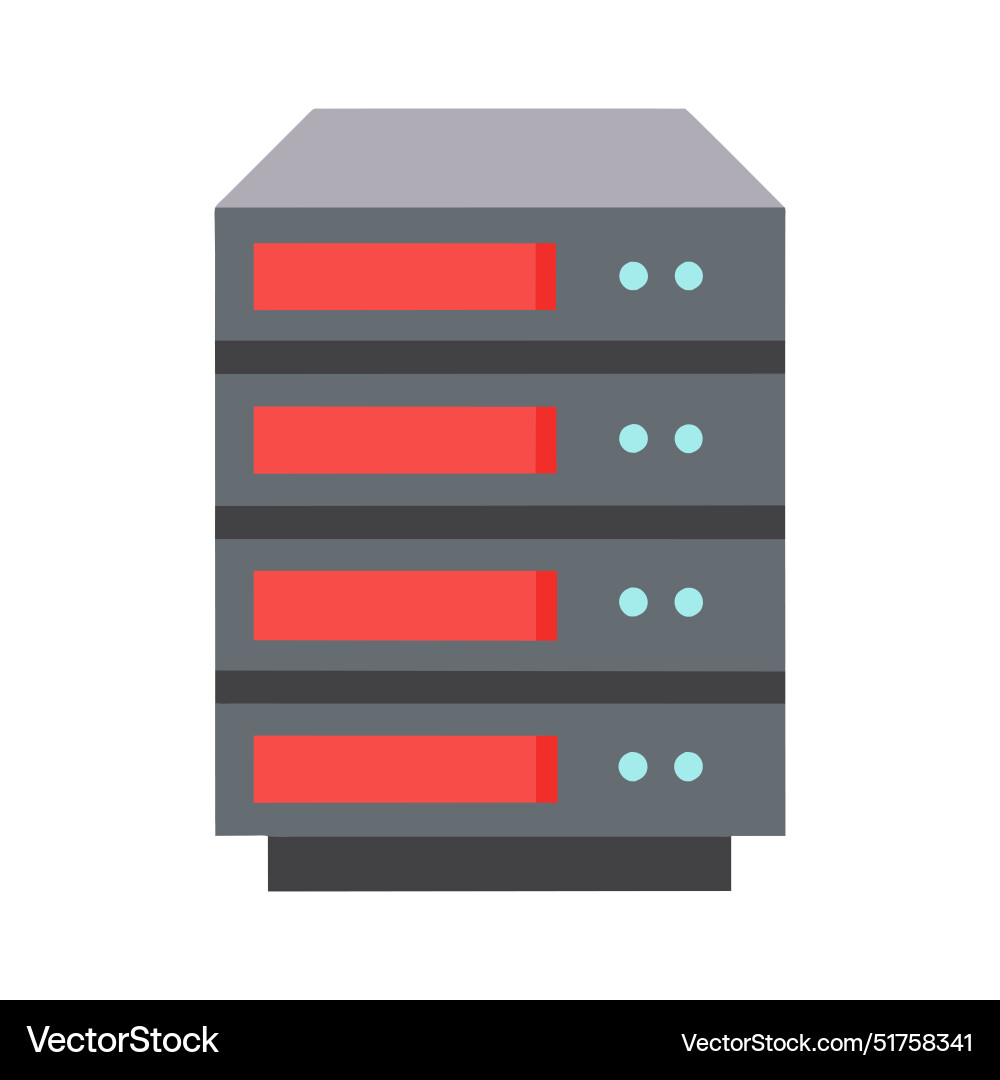 Server flat on white background Royalty Free Vector Image