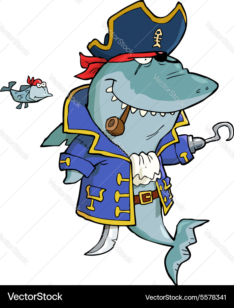 Shark pirate Royalty Free Vector Image - VectorStock