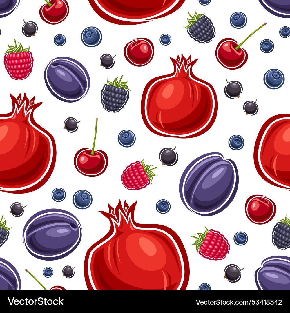 Berry seamless pattern Royalty Free Vector Image