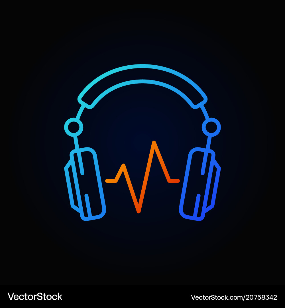 Blue Soundwave Headphones Royalty Free Vector Image