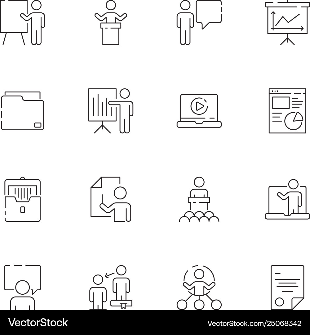 Business presentation icon learning managers Vector Image