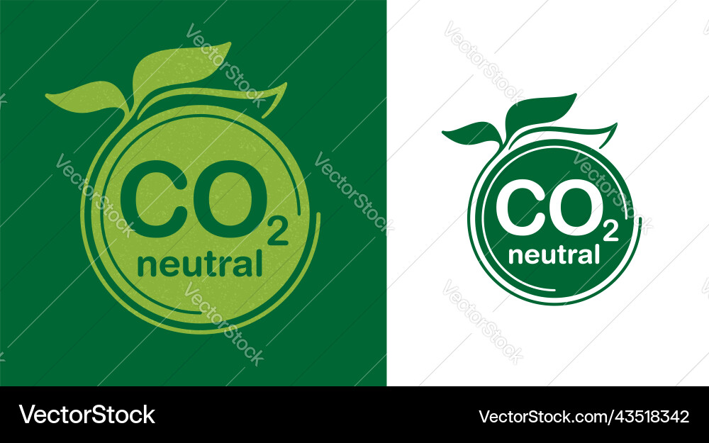 Co2 neutral - net zero footprint of carbon icon Vector Image