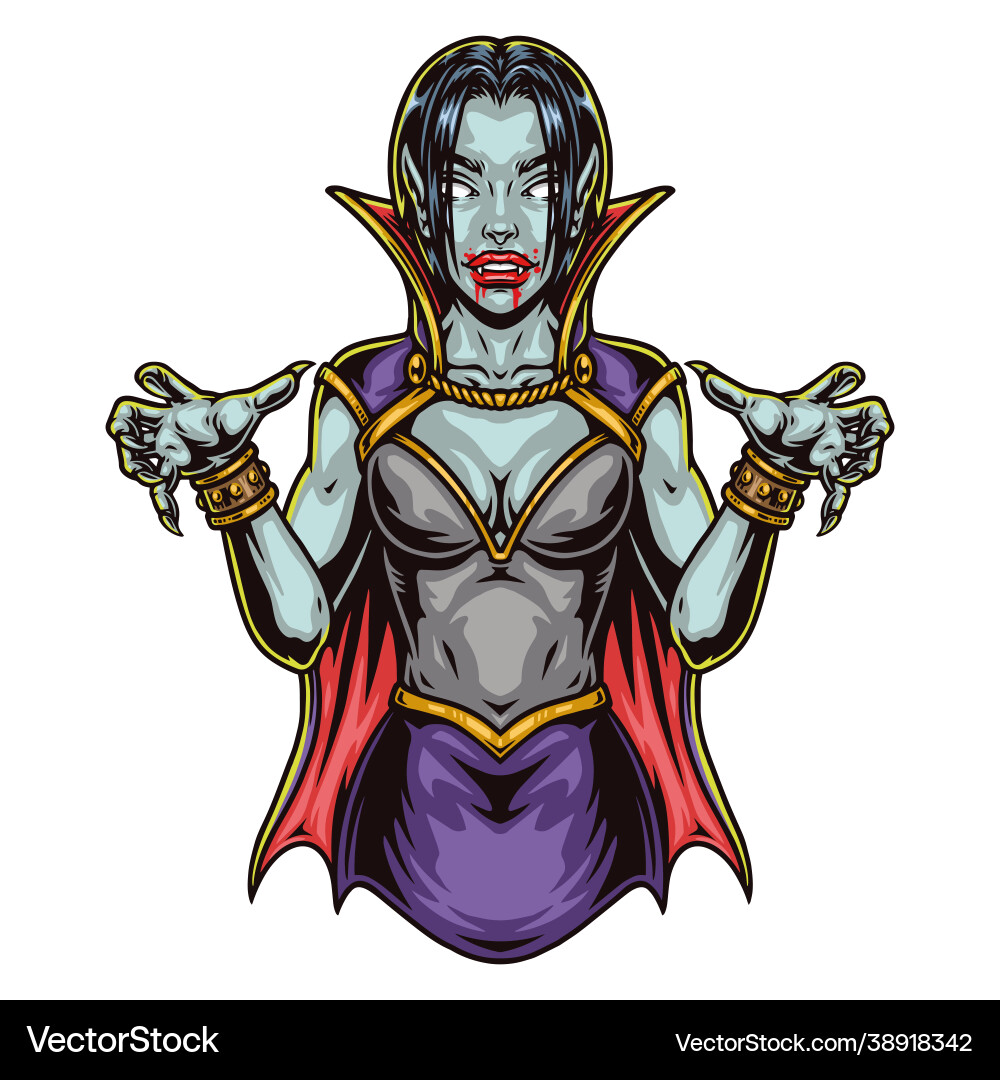 Creepy Vampire Girl Royalty Free Vector Image - VectorStock