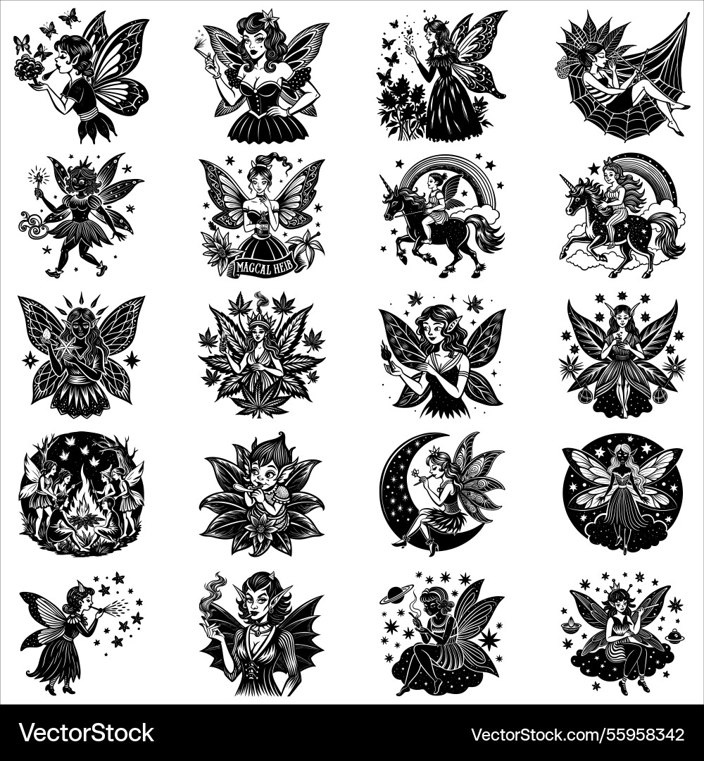 Fairy smoking weed Royalty Free Vector Image - VectorStock