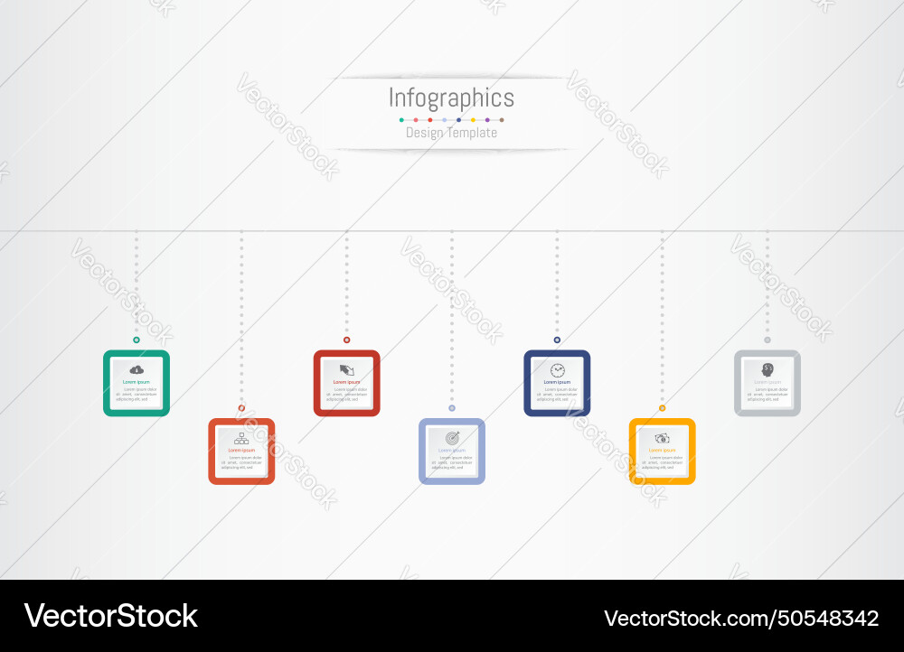 Infographic 7 options design elements Royalty Free Vector