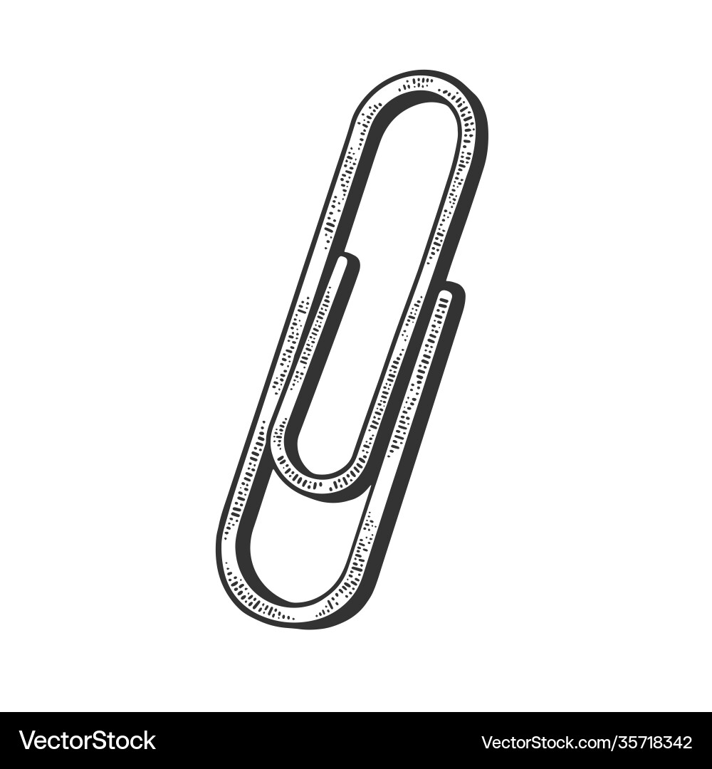 Paper clip sketch Royalty Free Vector Image - VectorStock
