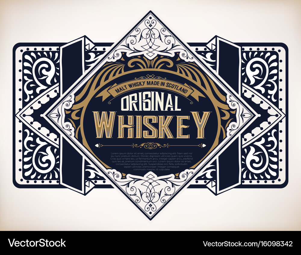 Retro logo for whiskey Royalty Free Vector Image