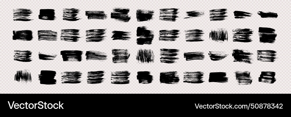 Set of black grunge brush strokes Royalty Free Vector Image