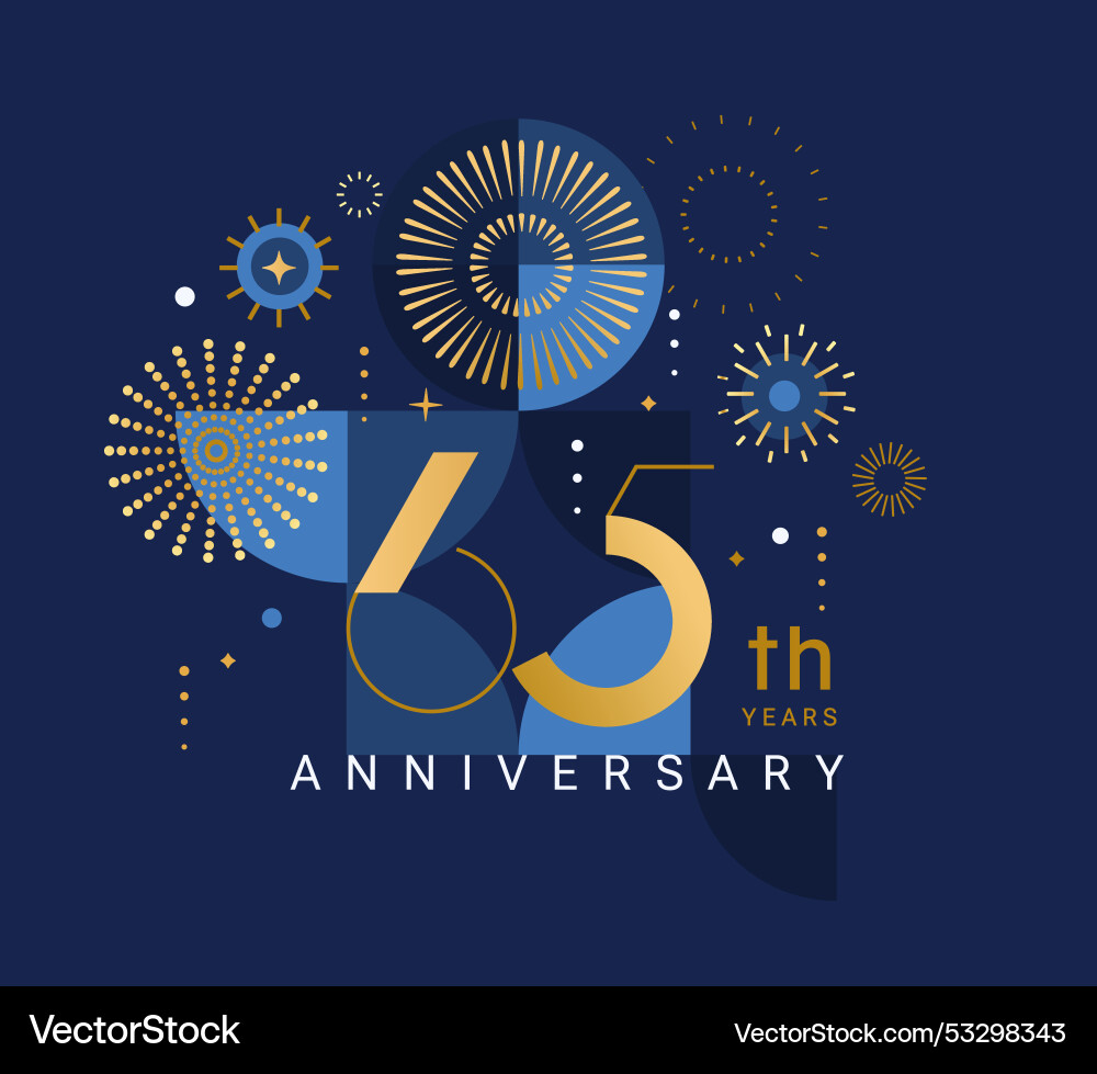 Anniversary 65celebrating 65 years Royalty Free Vector Image