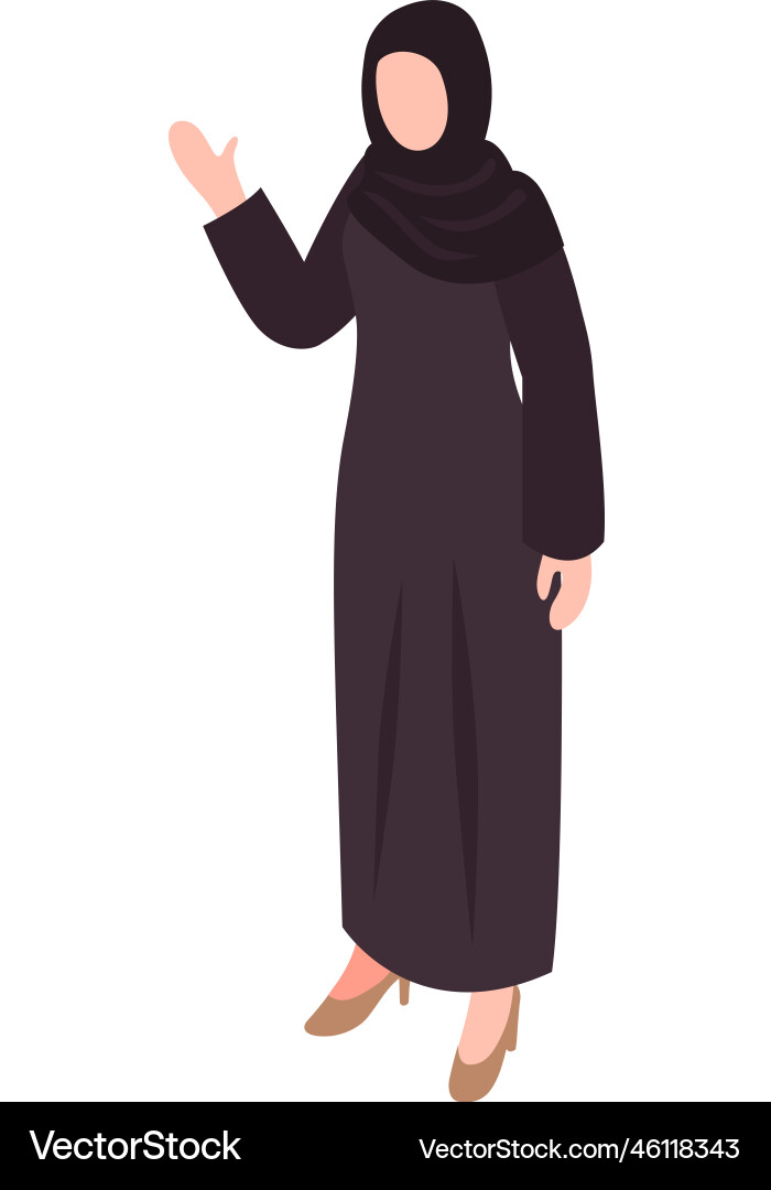 Arab woman welcome composition Royalty Free Vector Image