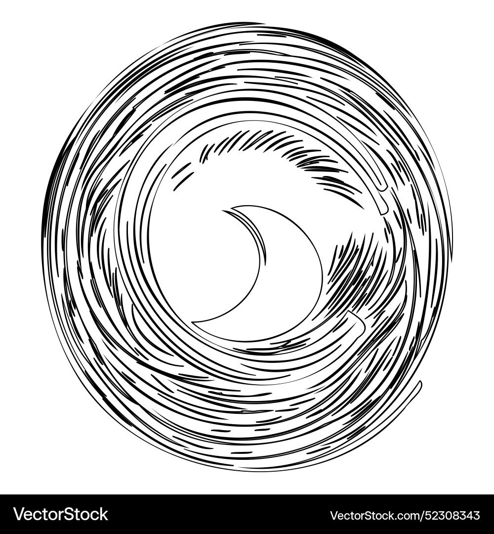 Black hole outline sketch Royalty Free Vector Image