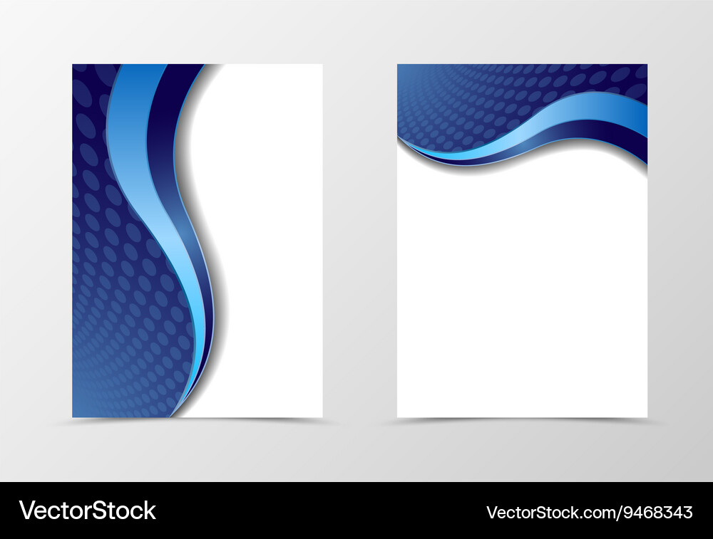 Blue Wave Flyer Template Royalty Free Vector Image