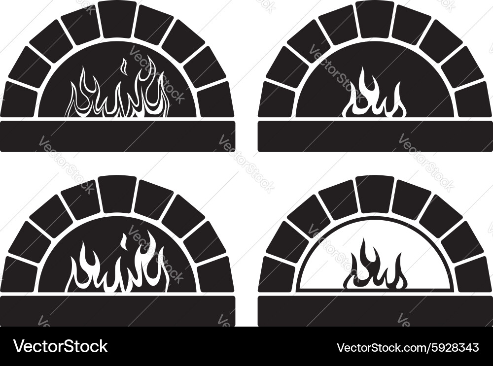 Clipart set of ovens Royalty Free Vector Image