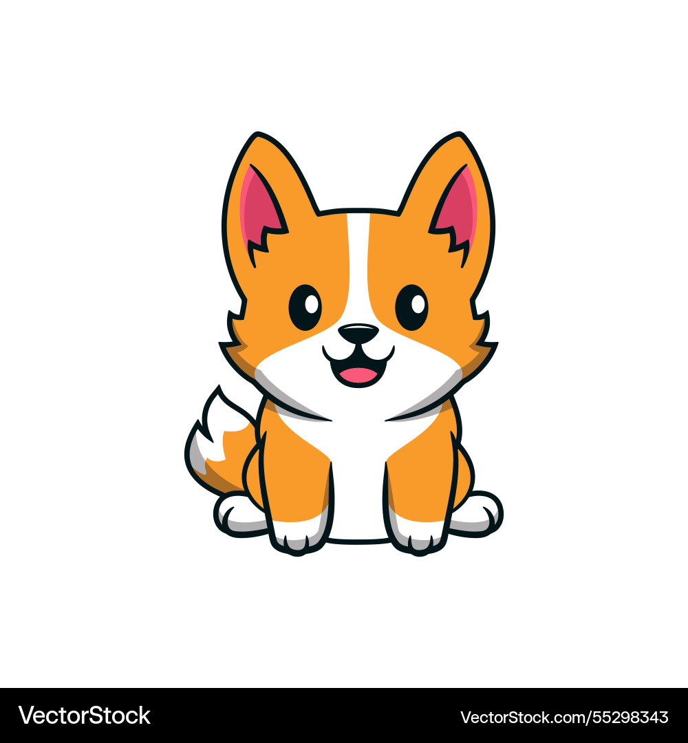 Cute corgi dog Royalty Free Vector Image - VectorStock
