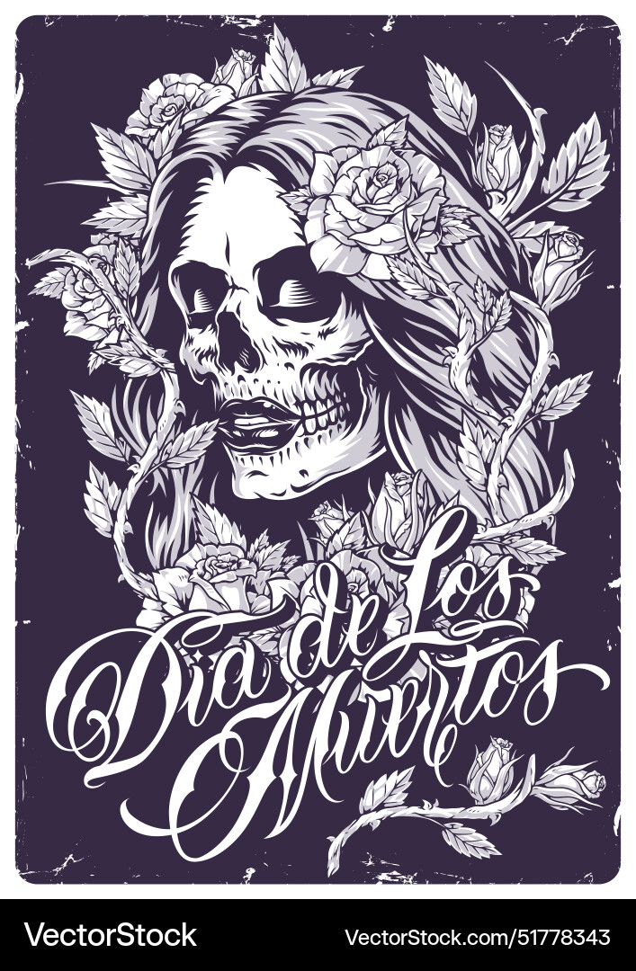 Death day vintage flyer monochrome Royalty Free Vector Image