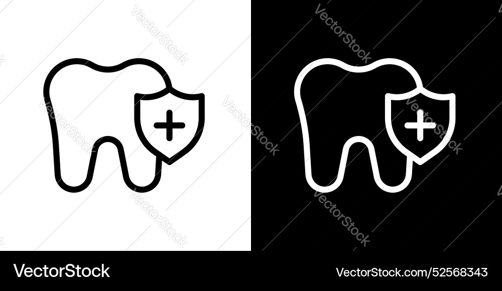 Dental insurance icon set on white background Vector Image