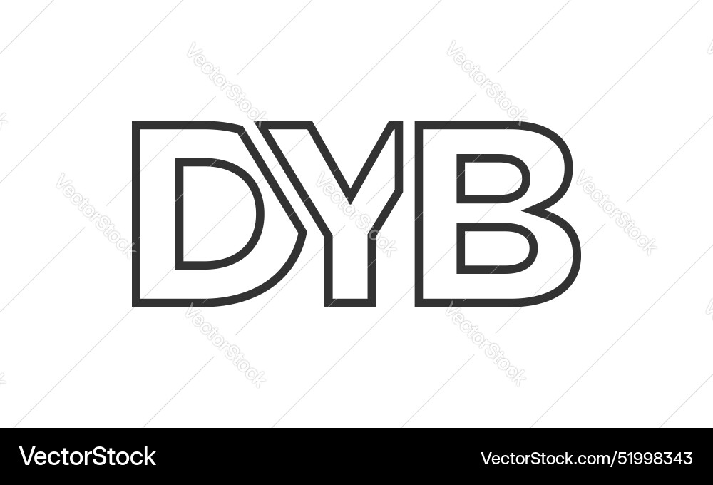 Dyb logo design template with strong and modern Vector Image