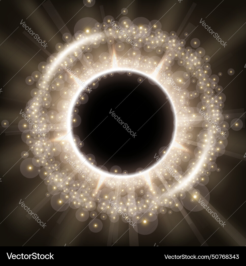 Elegant shiny circle frame with glittering dust Vector Image