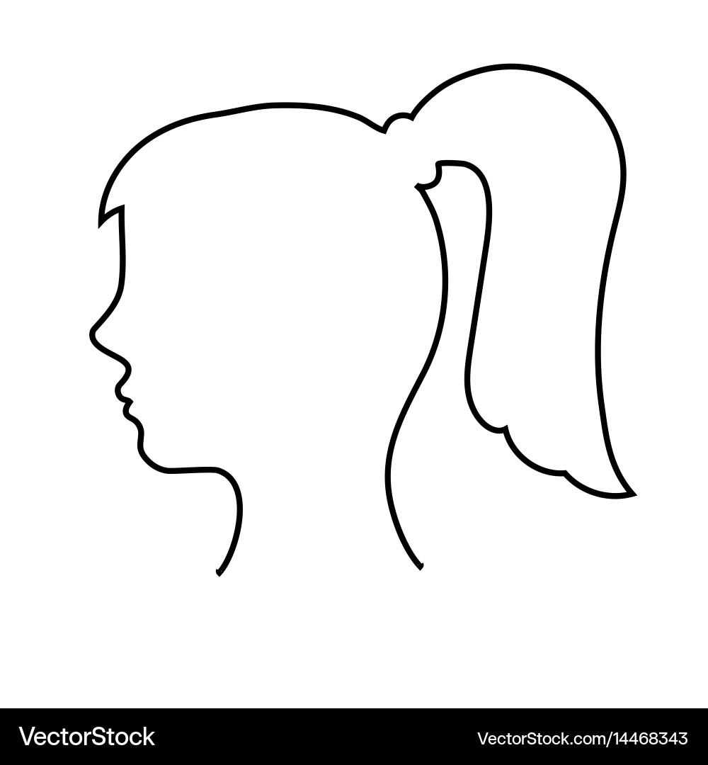 Empty womans head outline Royalty Free Vector Image