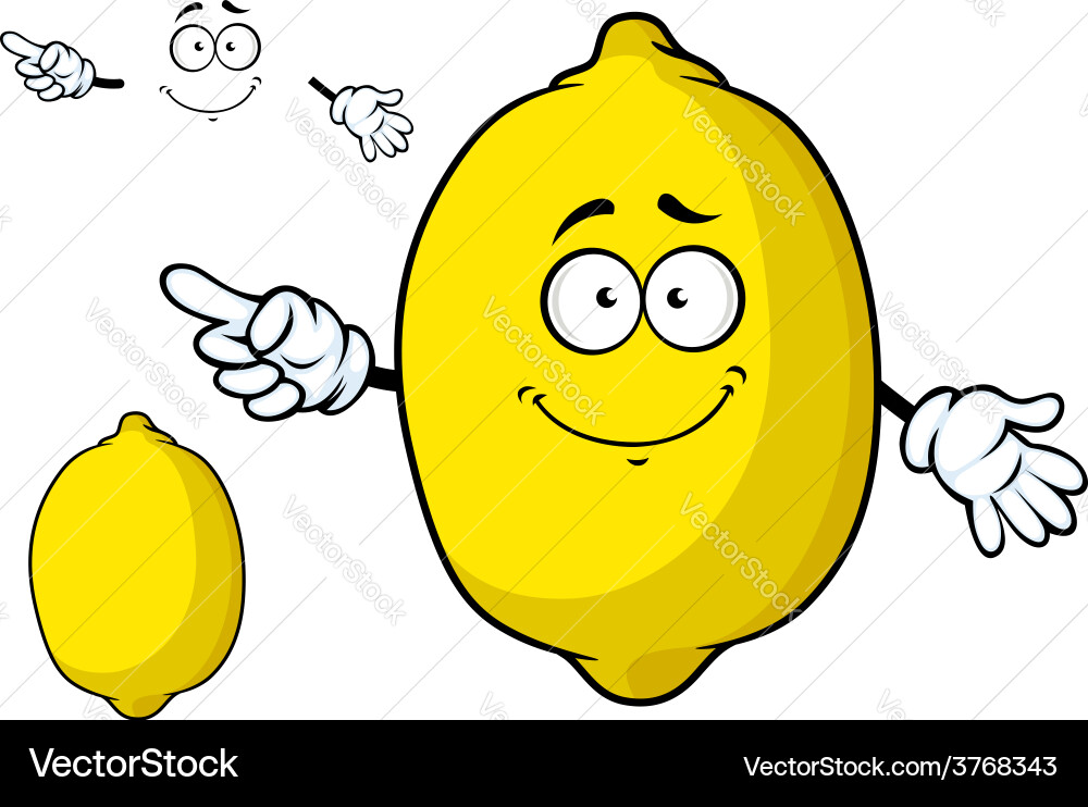 Fresh and ripe cartoon lemon fruit Royalty Free Vector Image