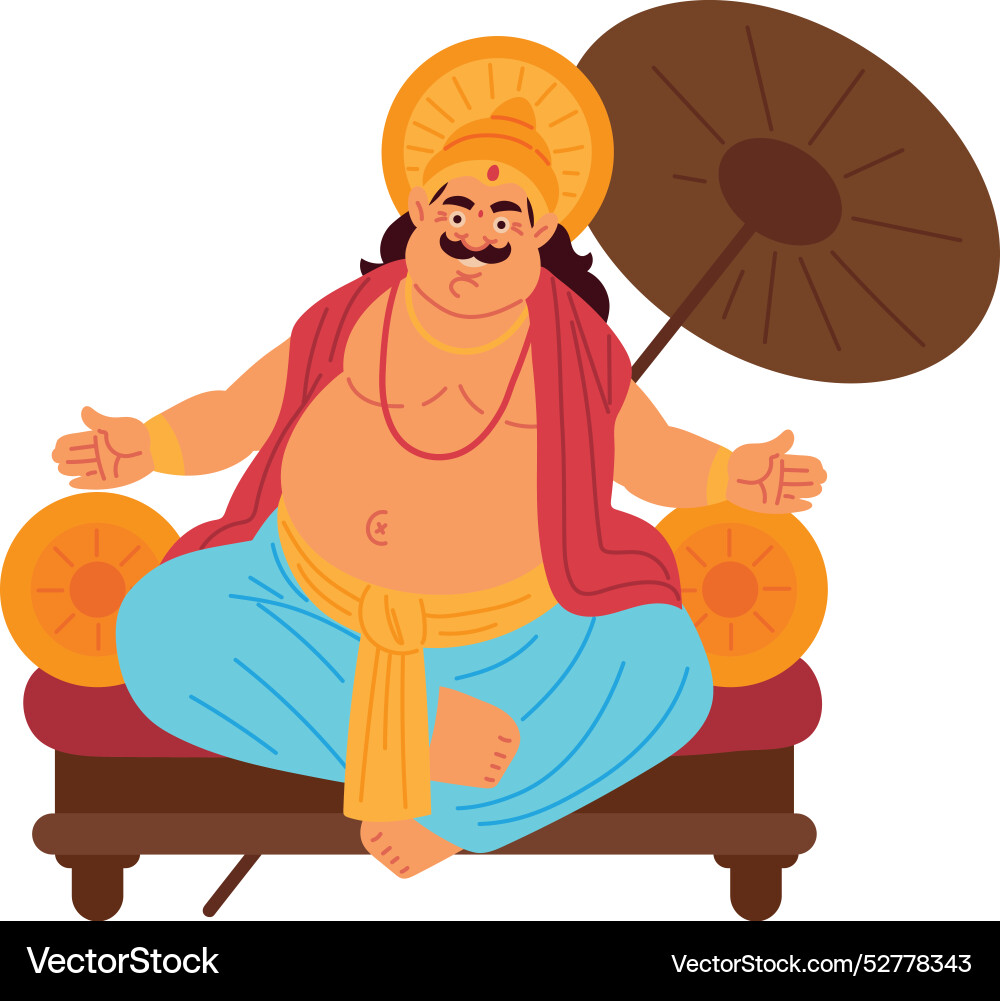 King mahabali south indian character Royalty Free Vector