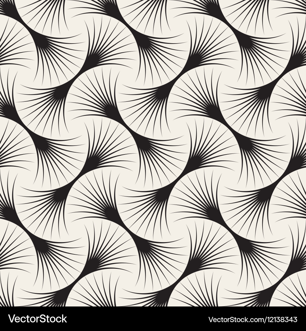 Seamless black and white arc lines grid Royalty Free Vector