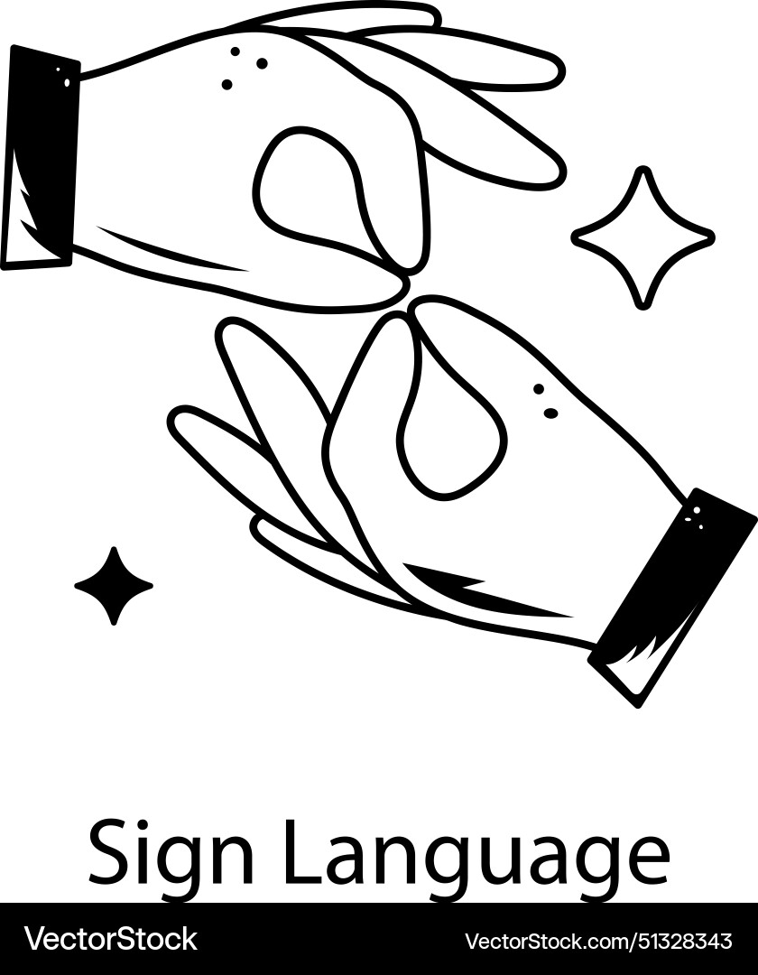 Sign language Royalty Free Vector Image - VectorStock