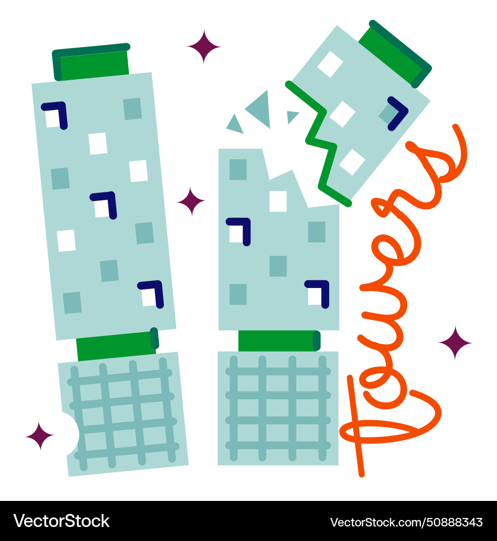 Twin towers Royalty Free Vector Image - VectorStock