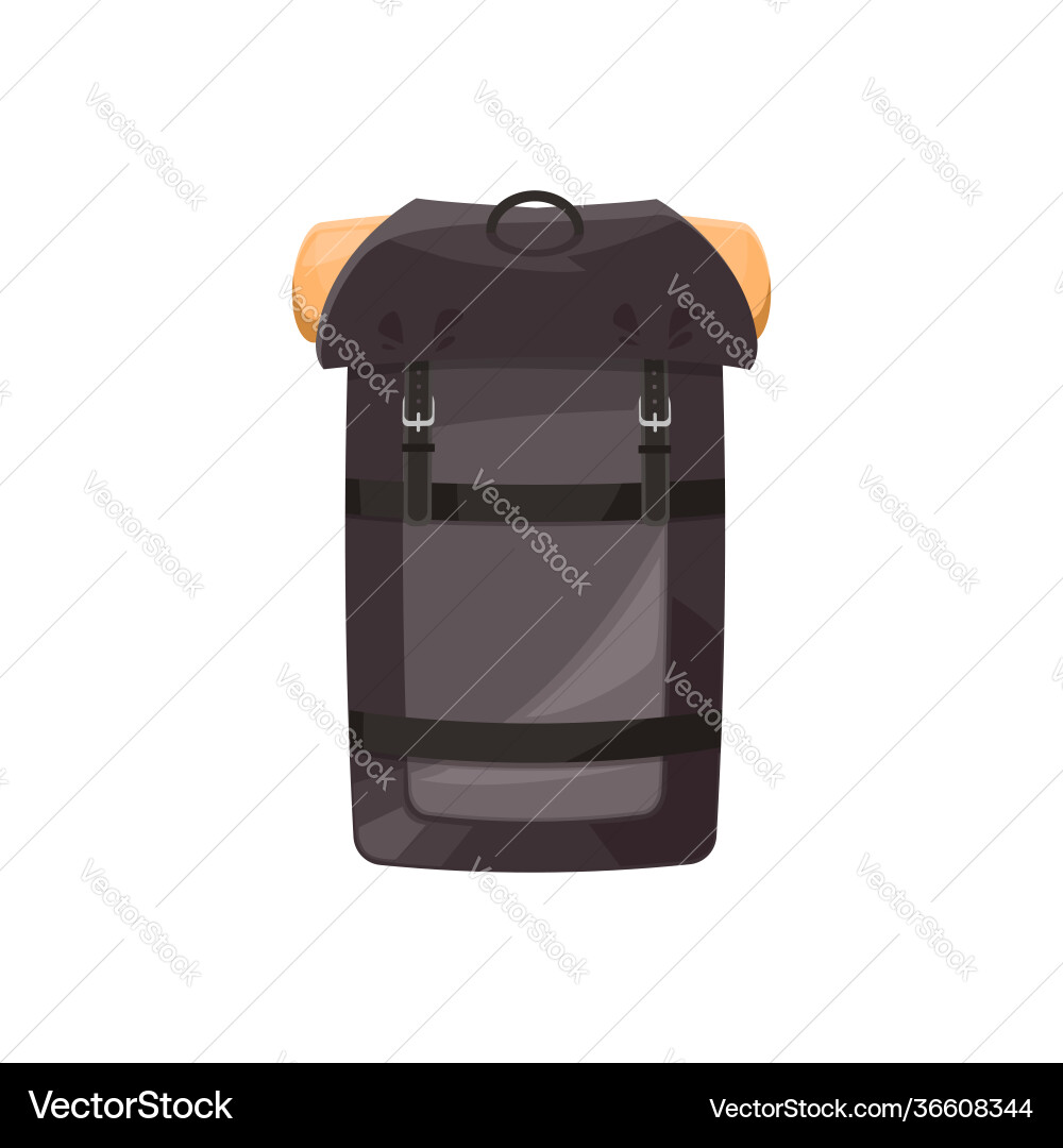 Backpack hiking rucksack cartoon icon Royalty Free Vector