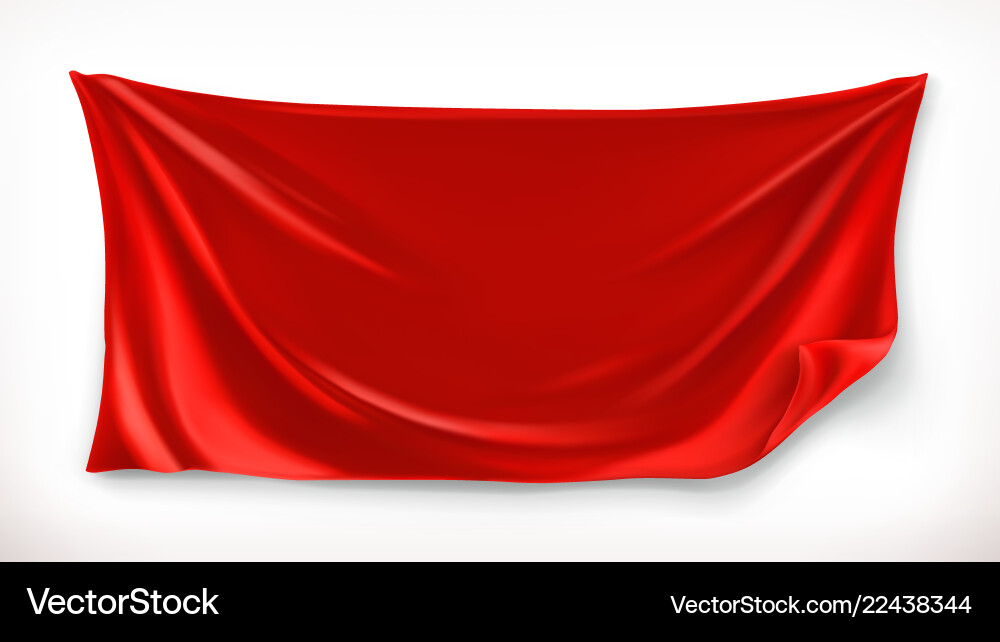 Cloth red banner 3d realistic Royalty Free Vector Image
