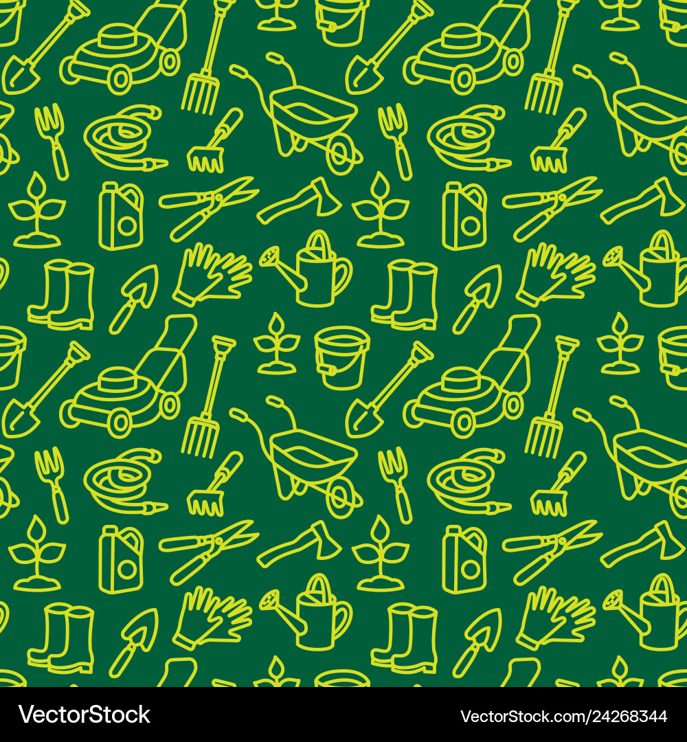 Gardening pattern Royalty Free Vector Image - VectorStock