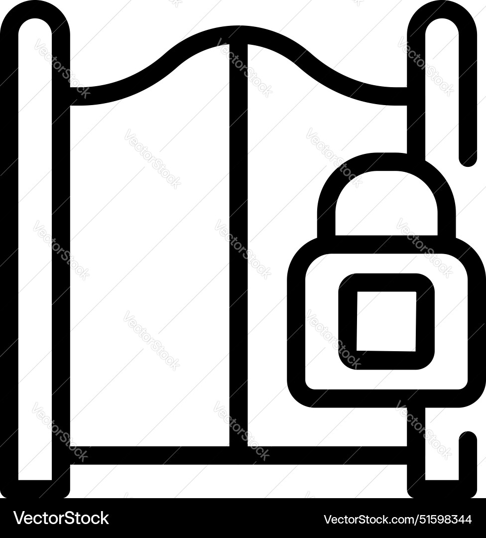Gate secured with padlock representing security Vector Image