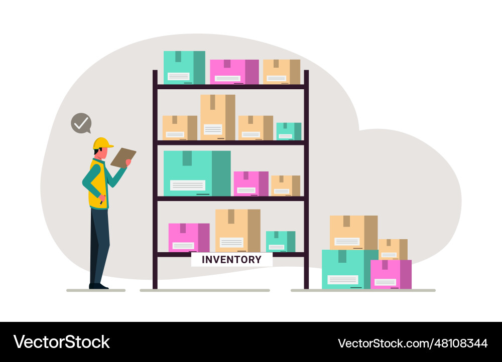 Inventory control concept professional worker Vector Image