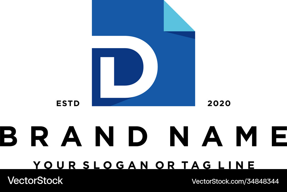 Letter d document logo design – Free Vector | VectorStock